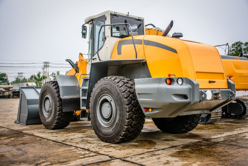Closeup Photo of Big Wheel Loader Editorial Image - Image of business ...