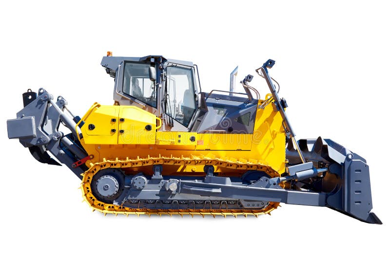 Bulldozer isolated white stock photo. Image of grey - 157262454