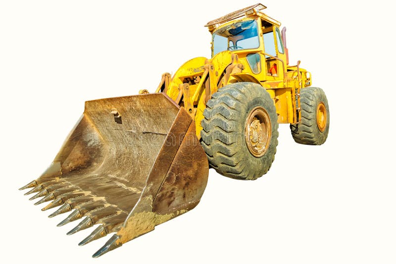 Side View Of Bulldozer On White Stock Photo - Image of tractor, dozer ...