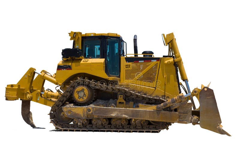 Side View of Bulldozer on White Stock Photo - Image of tractor, dozer ...