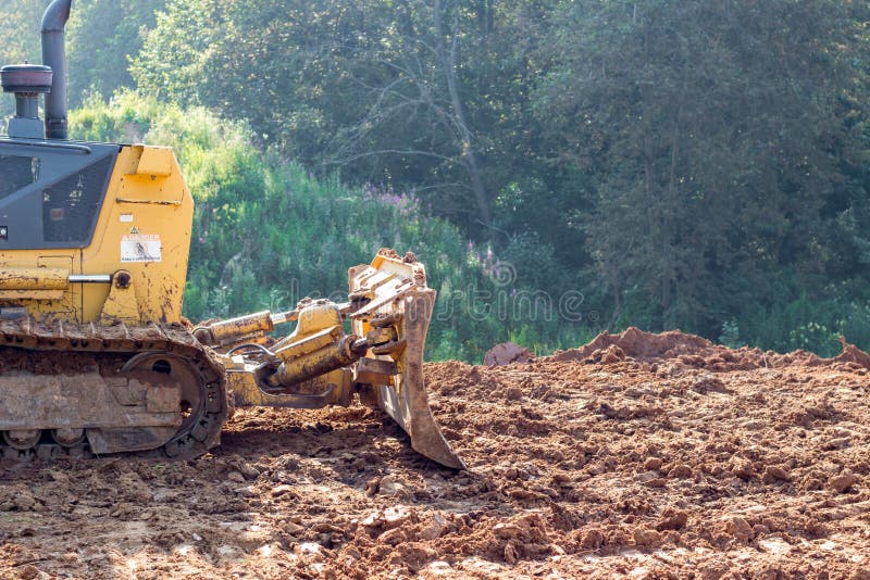 An Old Bulldozer for Leveling the Ground. Equipment for Earthwor Stock ...