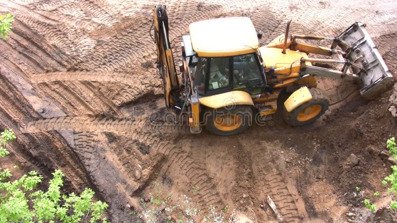 Bulldozer Leveling the Site Construction, White Stock Video - Video of ...
