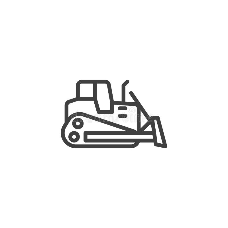 Bulldozer loader line icon stock vector. Illustration of graphics ...