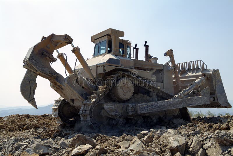Bulldozers at work stock photo. Image of machines, industry - 5725150