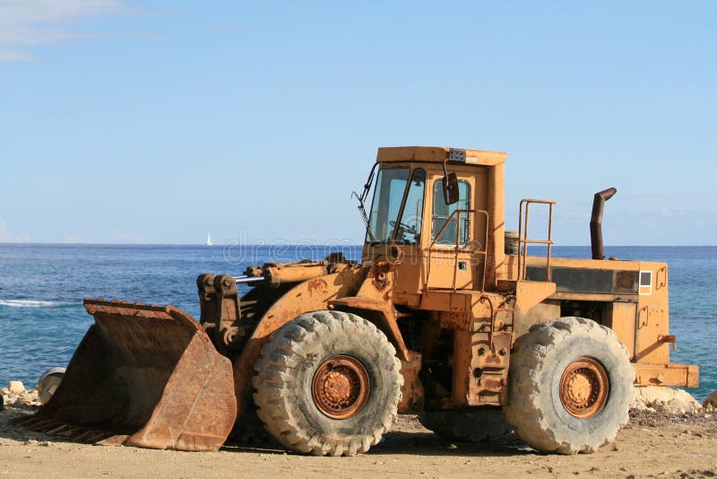 A Bulldozer on the Limassol Seafront Stock Photo - Image of seascape ...