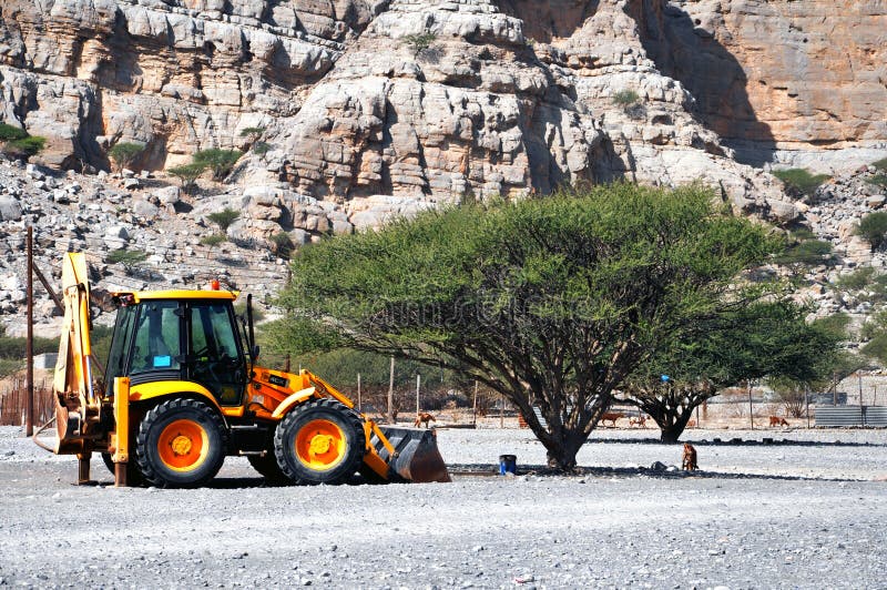 A Bulldozer with a Tree Pusher Attachment Stock Image - Image of ...