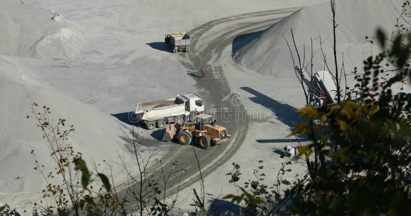 Bulldozer with Truck and Tractors on the Large Rural Garbage Landfill ...