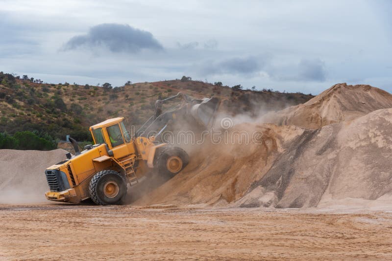 Excavator Shovel Loading a Large Dump Truck Stock Image - Image of load ...