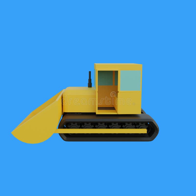 Bulldozer Side View 3d Object Illustration Stock Illustration ...