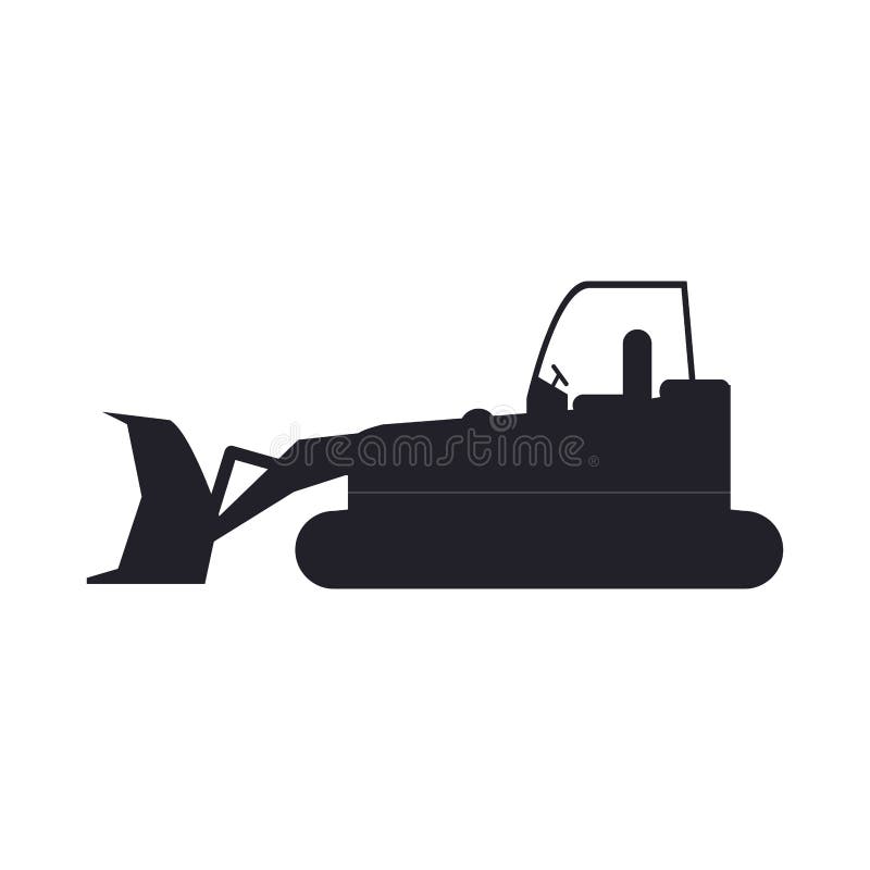 Bulldozer Truck Construction Sign Stock Vector - Illustration of ...