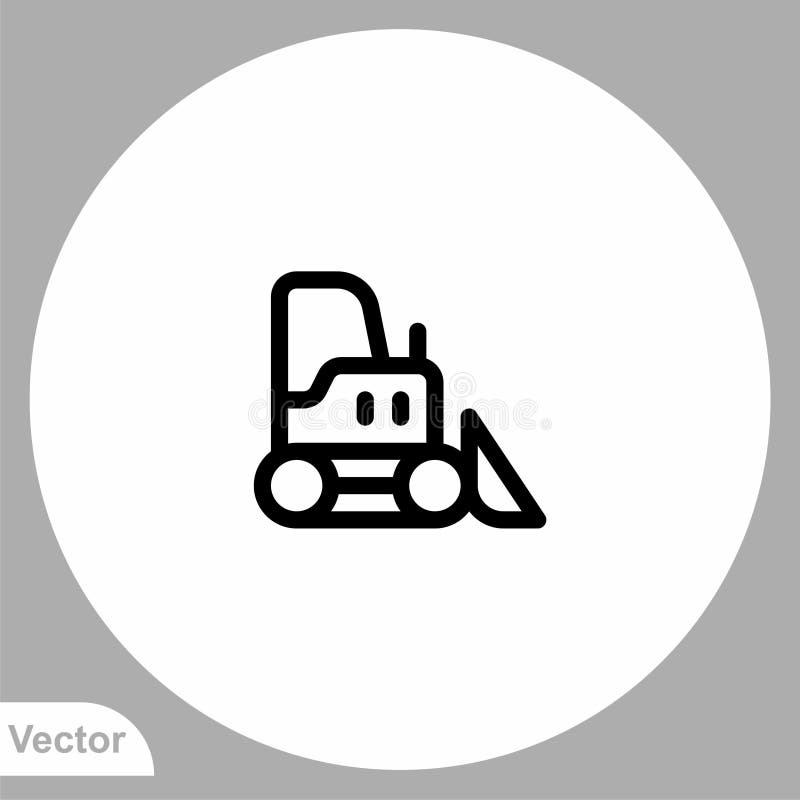 Bulldozer Vector Icon Sign Symbol Stock Vector - Illustration of ...
