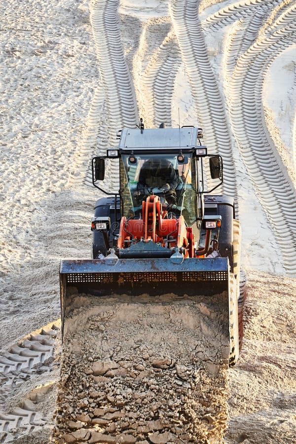 Bulldozer Work at the Landfill Stock Photo - Image of bulldozer, blue ...