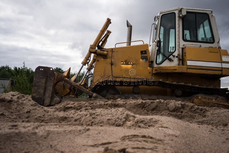 Bulldozer at work stock photo. Image of equipment, shovel - 148889726