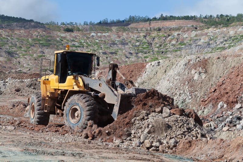 The Bulldozer Working In Coal Mines Stock Photo - Image of machinery ...