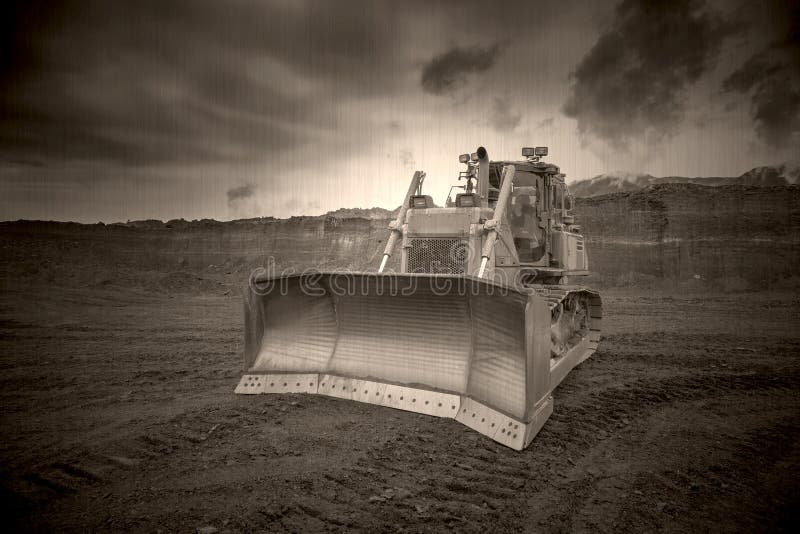 The Bulldozer Working in Coal Mines Stock Photo - Image of building ...