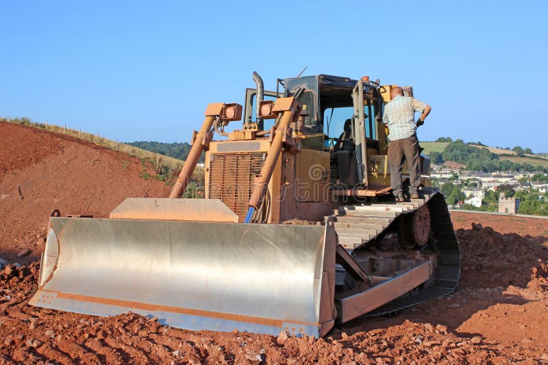 Bulldozer on a Construction Site Stock Image - Image of building, track ...