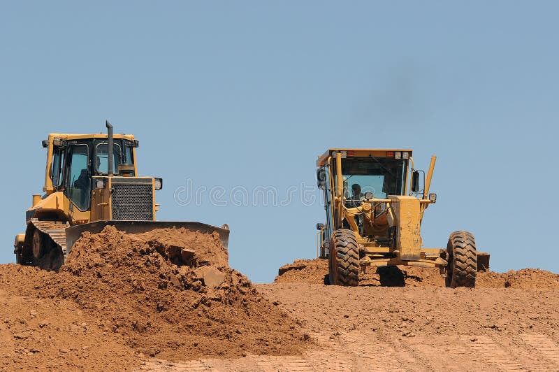 Bulldozers at work stock photo. Image of machines, industry - 5725150