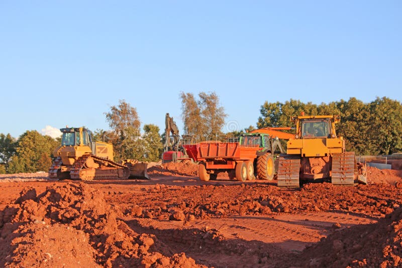 Bulldozers at work stock photo. Image of tread, dozer - 121551990