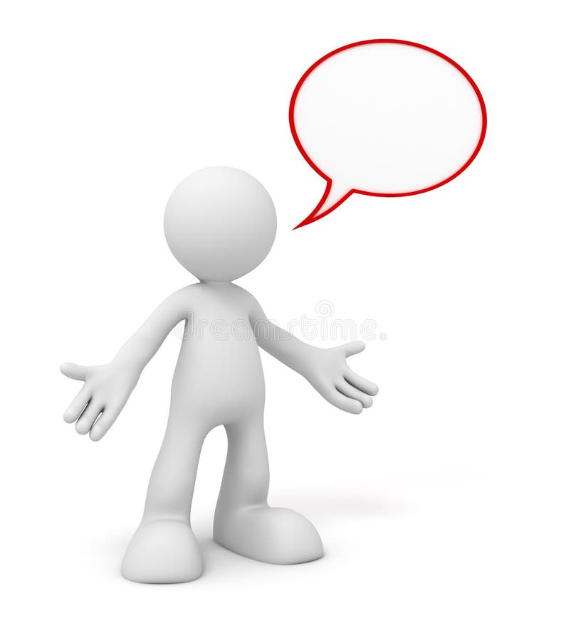 Homme 3d Pensant Avec Une Bulle Vide De La Parole Illustration de ...