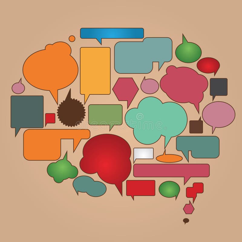 Bulles De Dialogue De Couleur Réglées Illustration de Vecteur ...