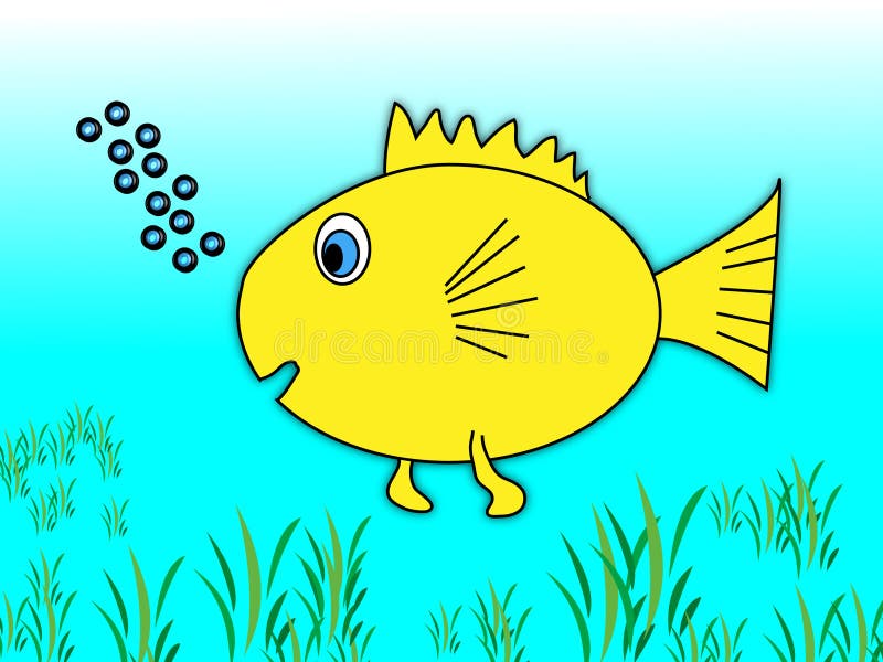 Poisson Rouge Dans Les Bulles Illustration Stock - Illustration du ...