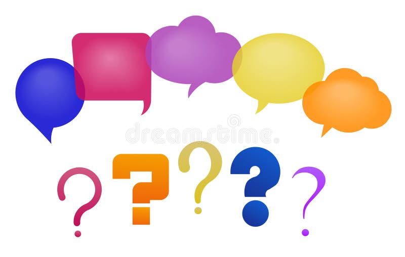 Les Gens Posant Des Questions Dans Des Bulles De La Parole Illustration ...