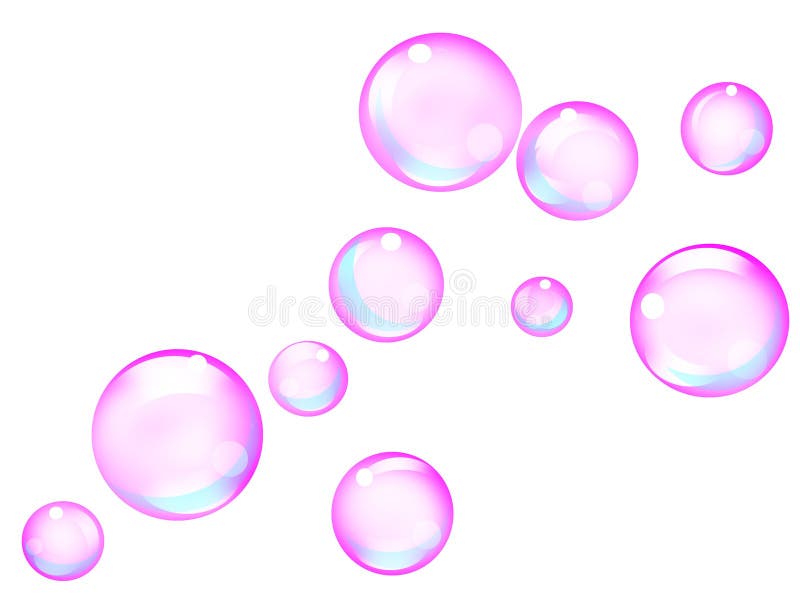 Bulles roses réglées illustration stock. Illustration du bulle - 14673648