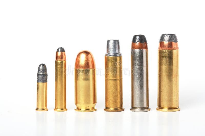 Bullet- ammo size compare. stock photo. Image of business - 25923876