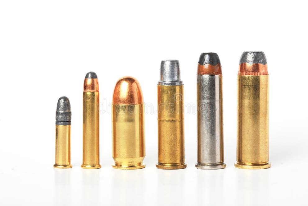 Bullet- ammo size compare. stock photo. Image of business - 25923876