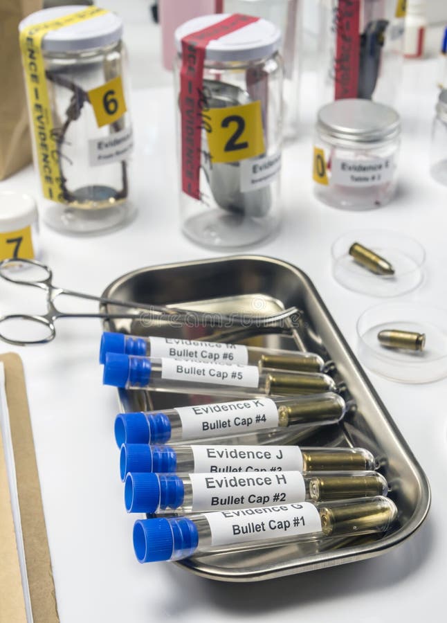 Bullet in Ballistic Laboratory Stock Image - Image of examining, camera ...