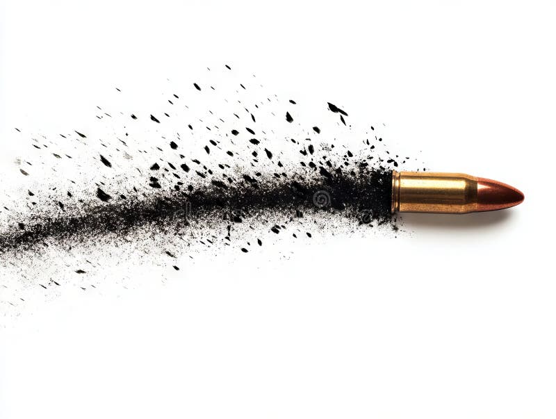 A Bullet is Being Thrown into the Air by a Bullet Casing Stock Photo ...