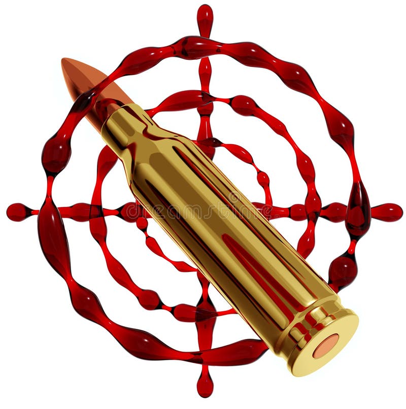 Bullet and blood target. stock illustration. Illustration of polished ...