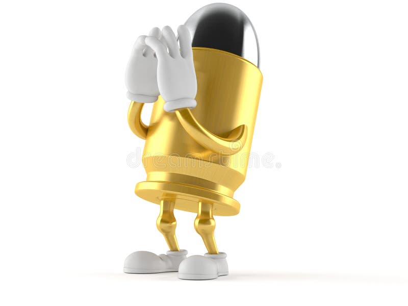 Bullet Character Jumping In Joy Stock Illustration - Illustration of ...