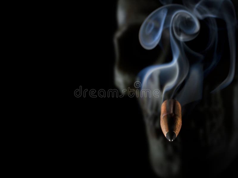 Bullet Coming Directly from a Skull Stock Photo - Image of death ...