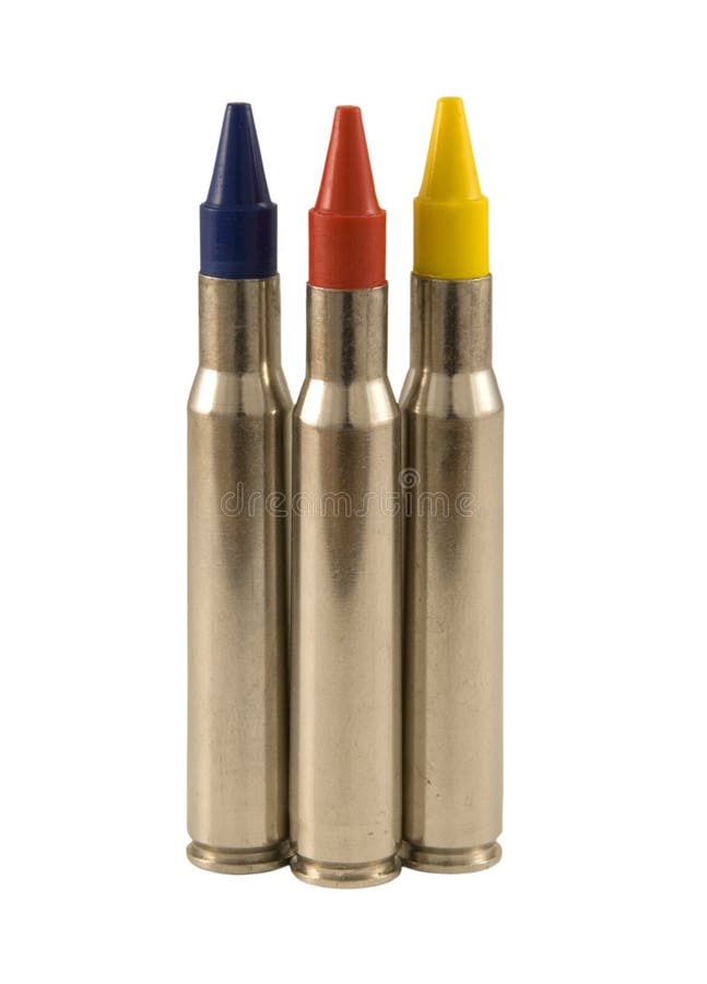 Bullet crayons stock image. Image of shooting, colors - 14997199