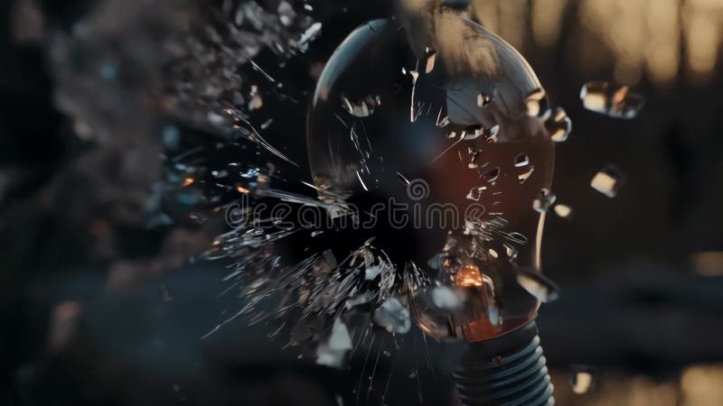 Bullet Destroying a Lit Light Bulb in Slow Motion Stock Video - Video ...