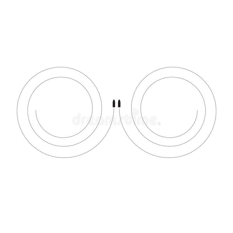 Bullet with Dotted Line Path Isolated on White Stock Vector ...