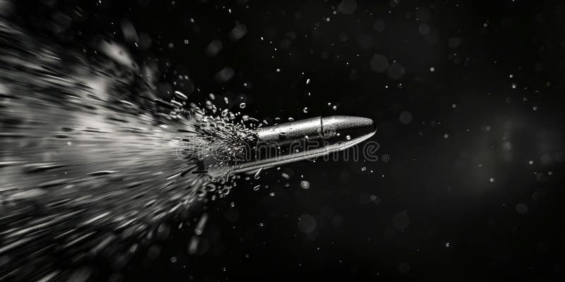 A Bullet is Exploding Out of the Water Stock Image - Image of stand ...