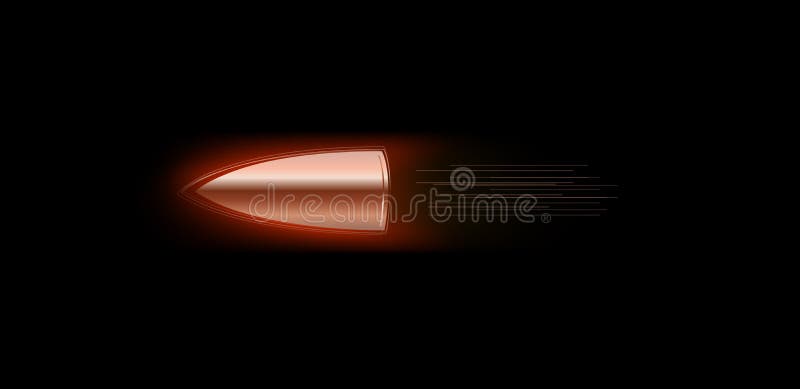 Bullet with fire flame stock illustration. Illustration of fast - 33555956