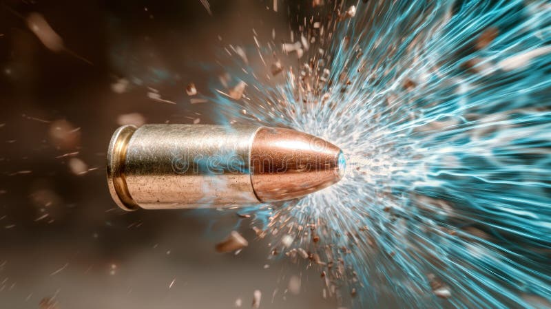 Bullet Fired from Gun with Sparks Stock Illustration - Illustration of ...