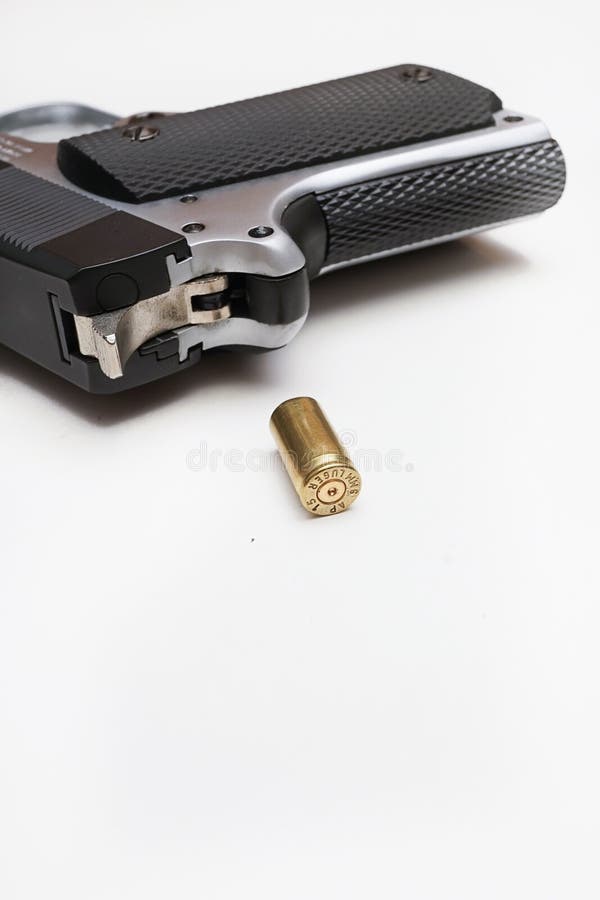 Bullet and Gun with Copy Space Stock Photo - Image of group, evidence ...