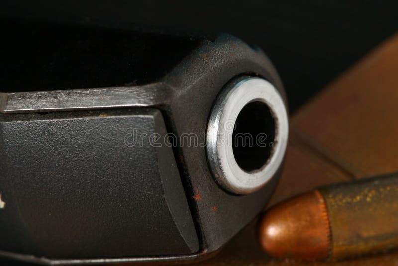 Bullet and gun scene. stock image. Image of reflect - 111462453