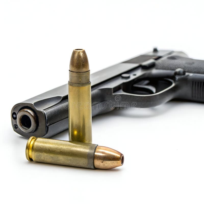 Bullet Gun Side View stock illustration. Illustration of details ...