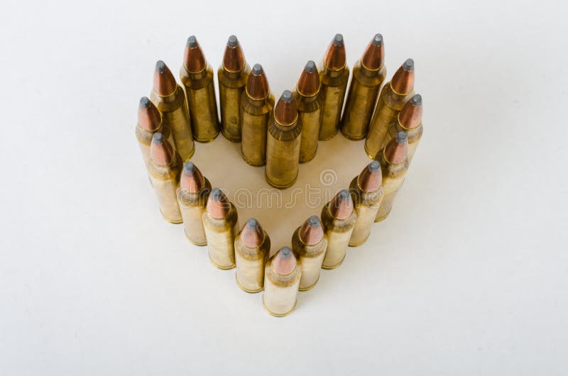 Bullet Heart at an Angle from Above Stock Photo - Image of copper ...