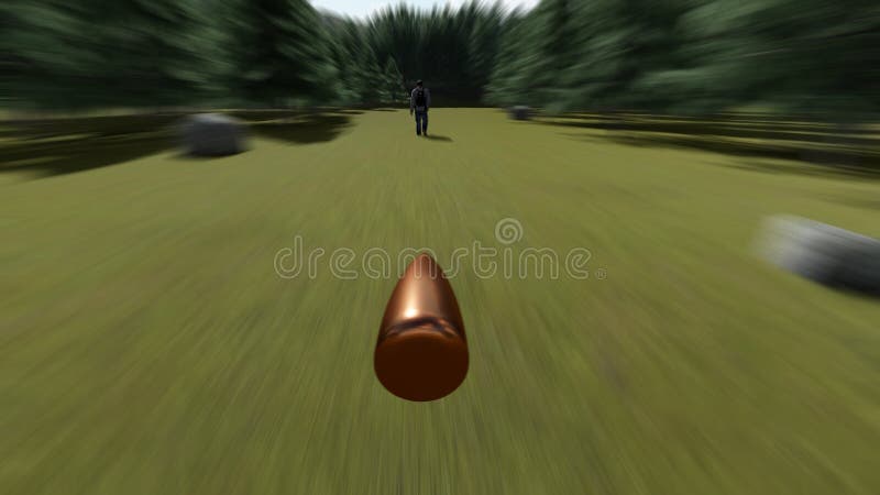 Bullet Hits the Man in the Middle of a Forest Stock Illustration ...