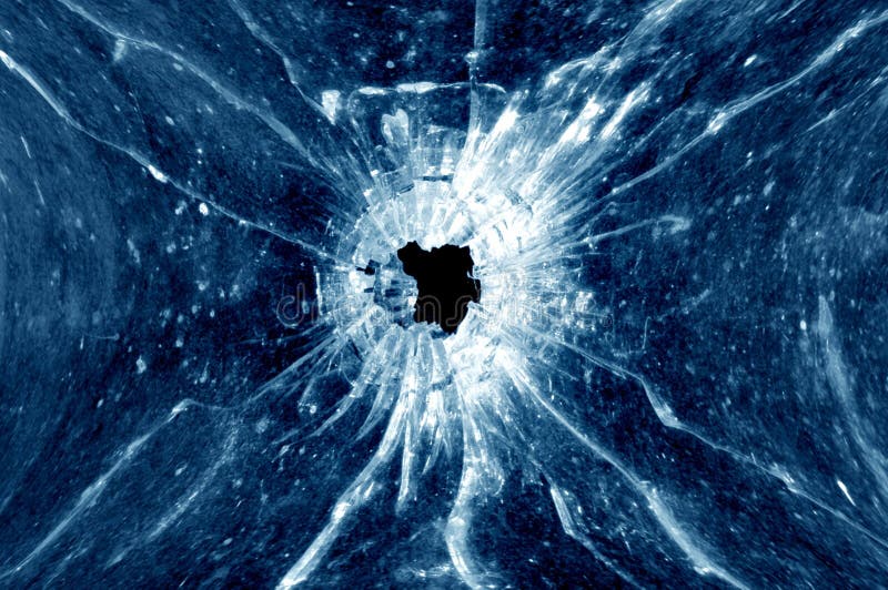Broken Glass - Bullet Holes Isolated on Black Stock Image - Image of ...