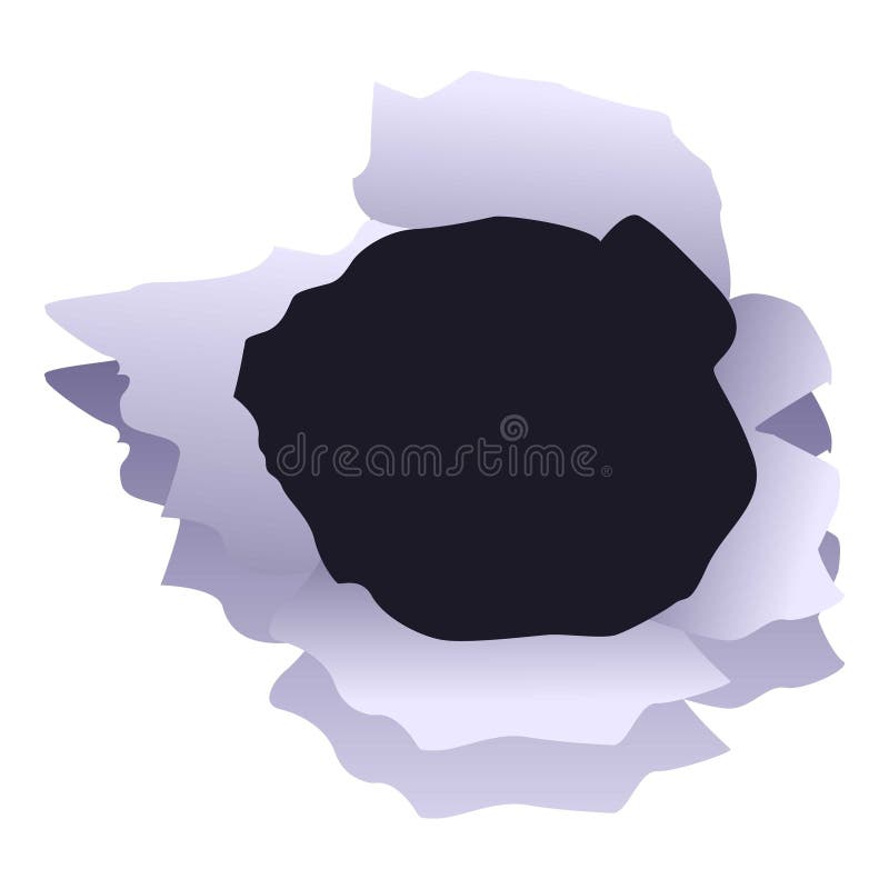 Bullet Hole Making Torn Edges in Paper Stock Vector - Illustration of ...