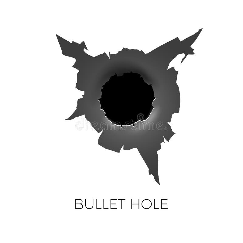Bullet Hole. Damage and Cracks on Surface from Bullet. Vector Stock ...