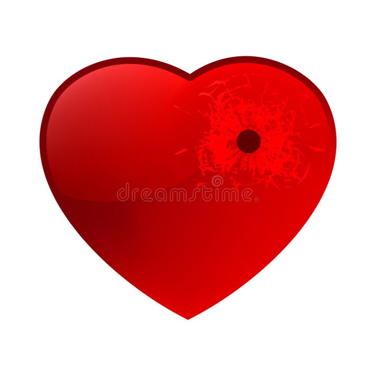 Bullet Hole Heart Stock Illustrations – 83 Bullet Hole Heart Stock ...
