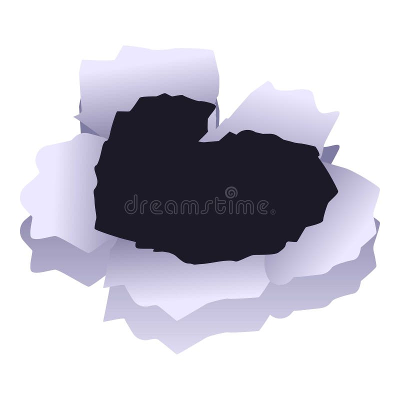 Bullet Hole Leaving Ragged Edges in Torn Paper Stock Photo - Image of ...